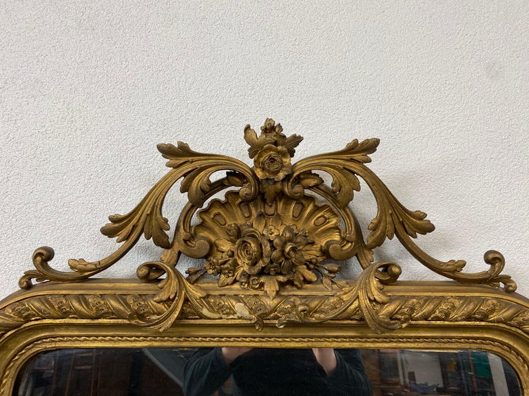 Large Rococo Style Wall Mirror, circa 1850 For Sale at 1stDibs