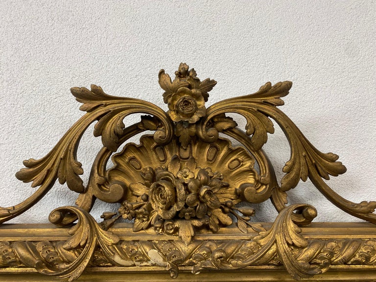 Large Rococo Style Wall Mirror, circa 1850 For Sale at 1stDibs