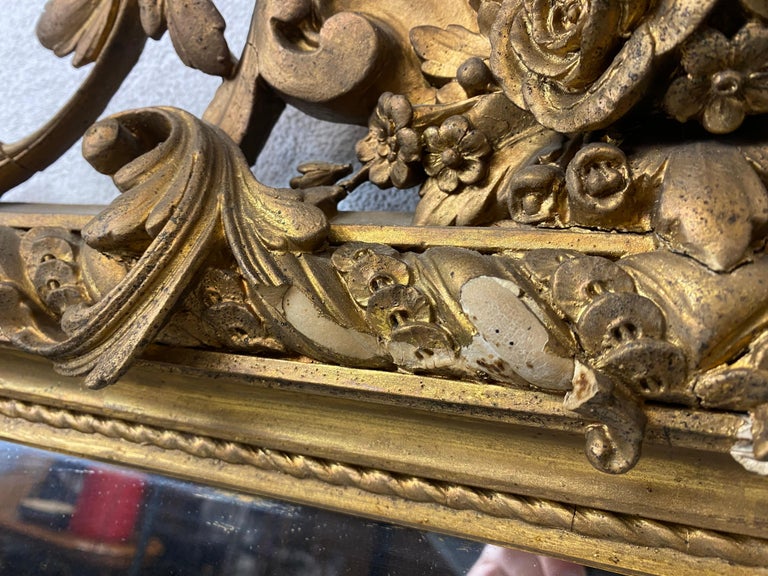 Large Rococo Style Wall Mirror, circa 1850 For Sale at 1stDibs