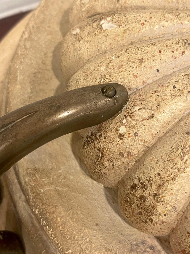 Large Roman Grand Tour Style Carved, Polychromed Wood and Bronze ...