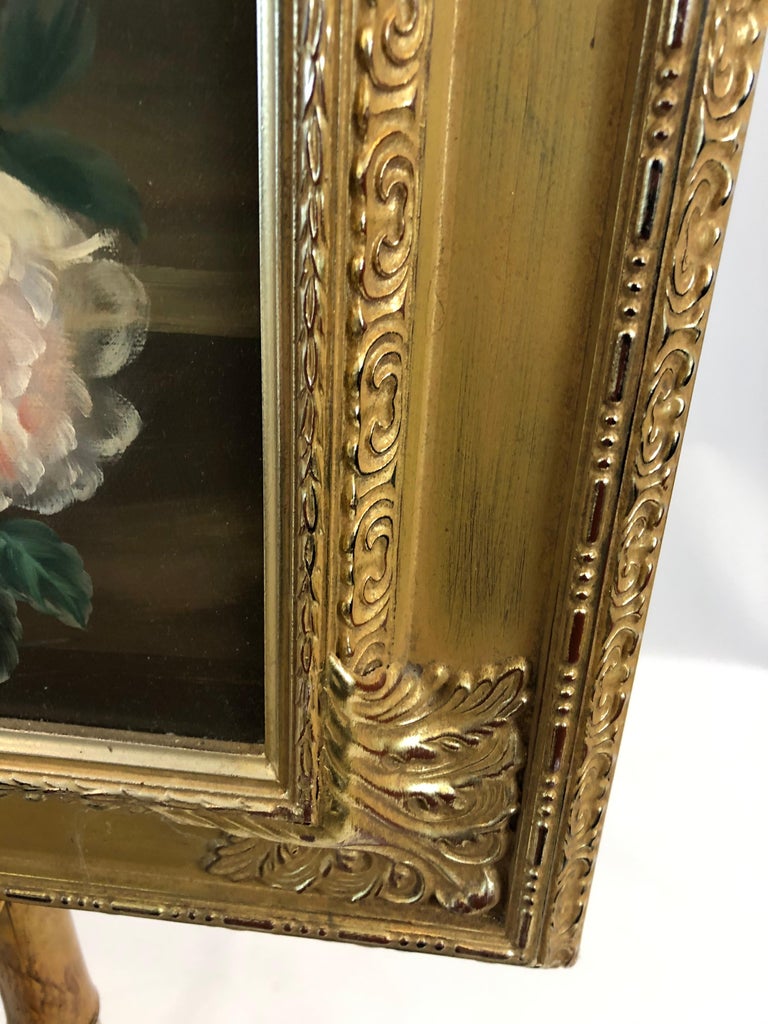 Large Romantic Floral Still Life in Magnificent Gilded Frame For Sale ...