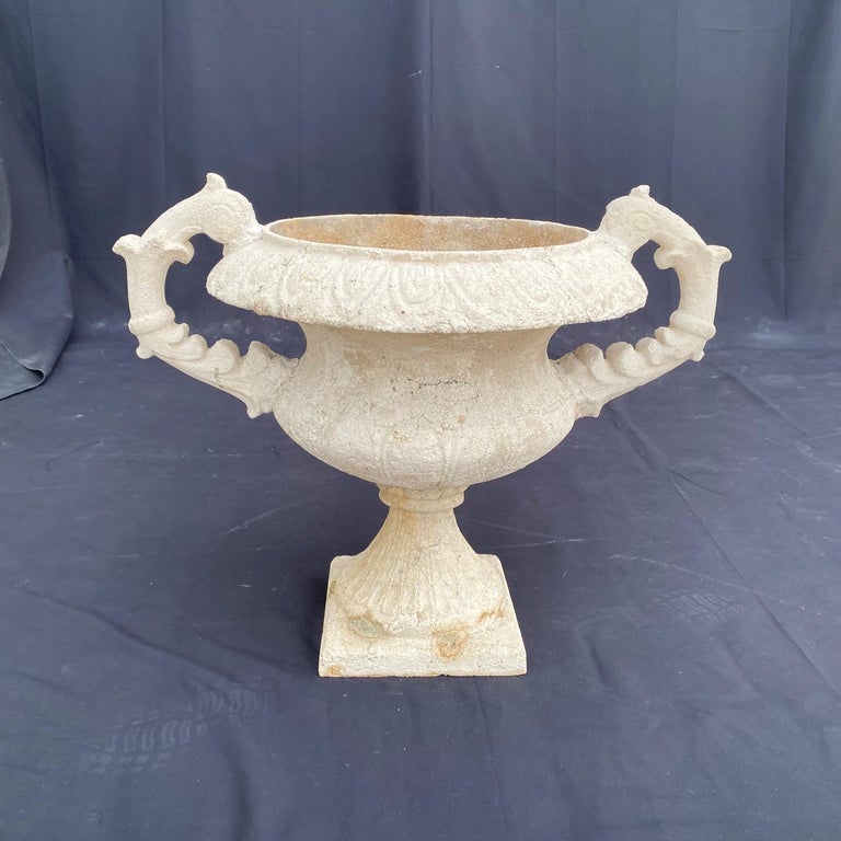 Large Romantic Neoclassical Style Stone Resin Garden Urn For Sale at ...