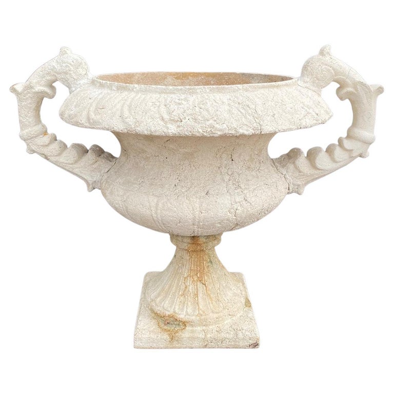 Large Romantic Neoclassical Style Stone Resin Garden Urn For Sale at ...
