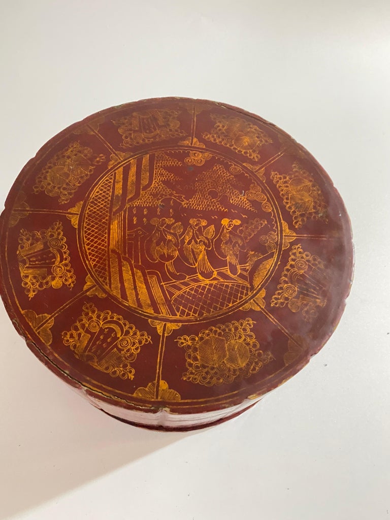 Large Rond Jewelry Box, Color with with Internal Compartments, Japan ...