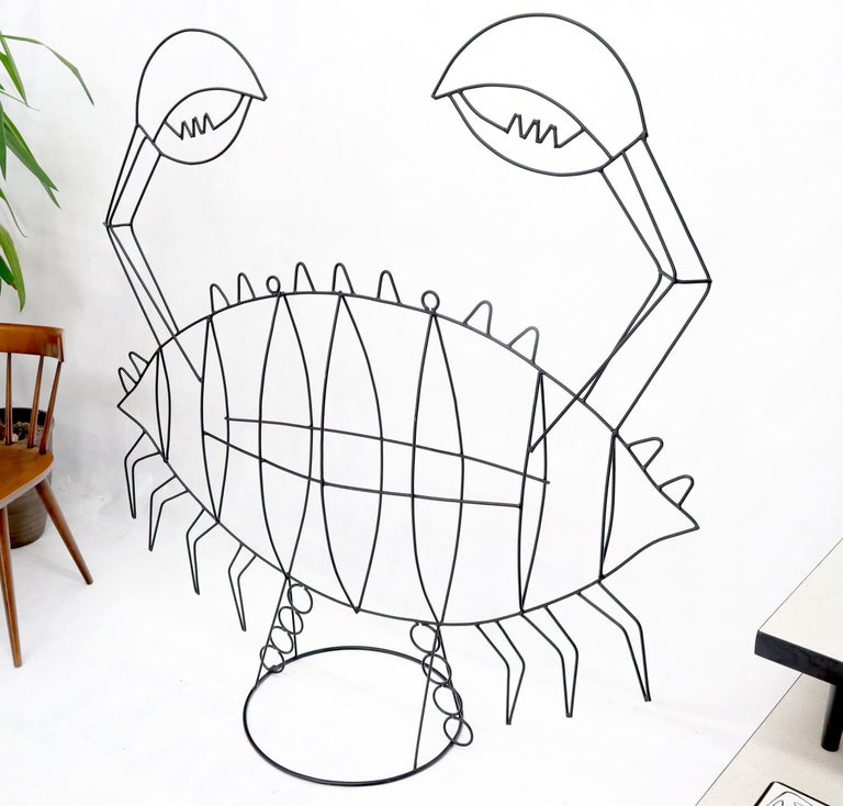 Large Room Size Wire Crab Sculpture John Risley Decor For Sale at ...
