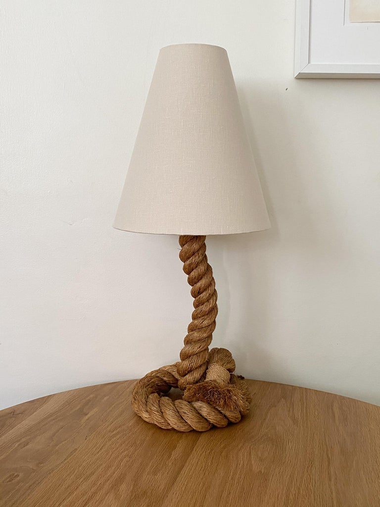 Large Rope Table Lamp by Audoux-Minet at 1stDibs