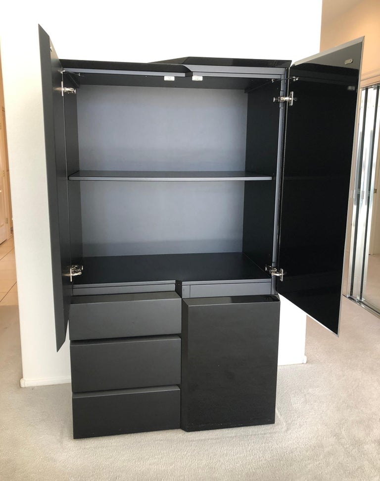 Large Rougier Matte and Lacquer Highboy Cabinet at 1stDibs