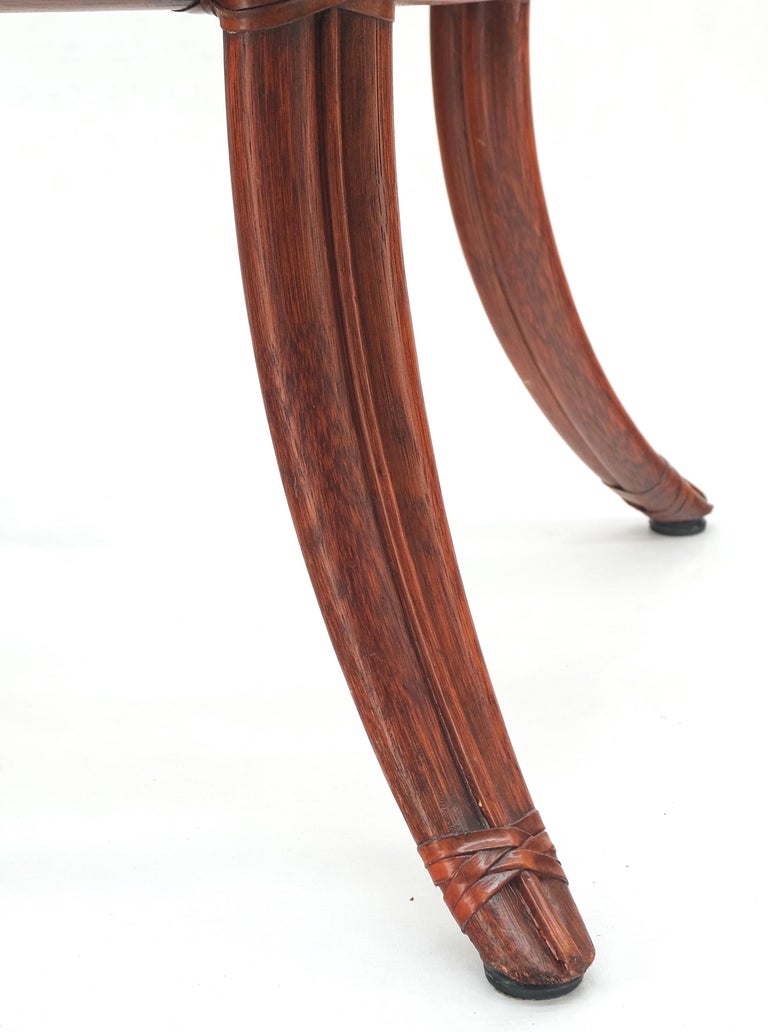 Large Round Bamboo Glass Top MCM Dining Dinette Table by McGuire MINT ...