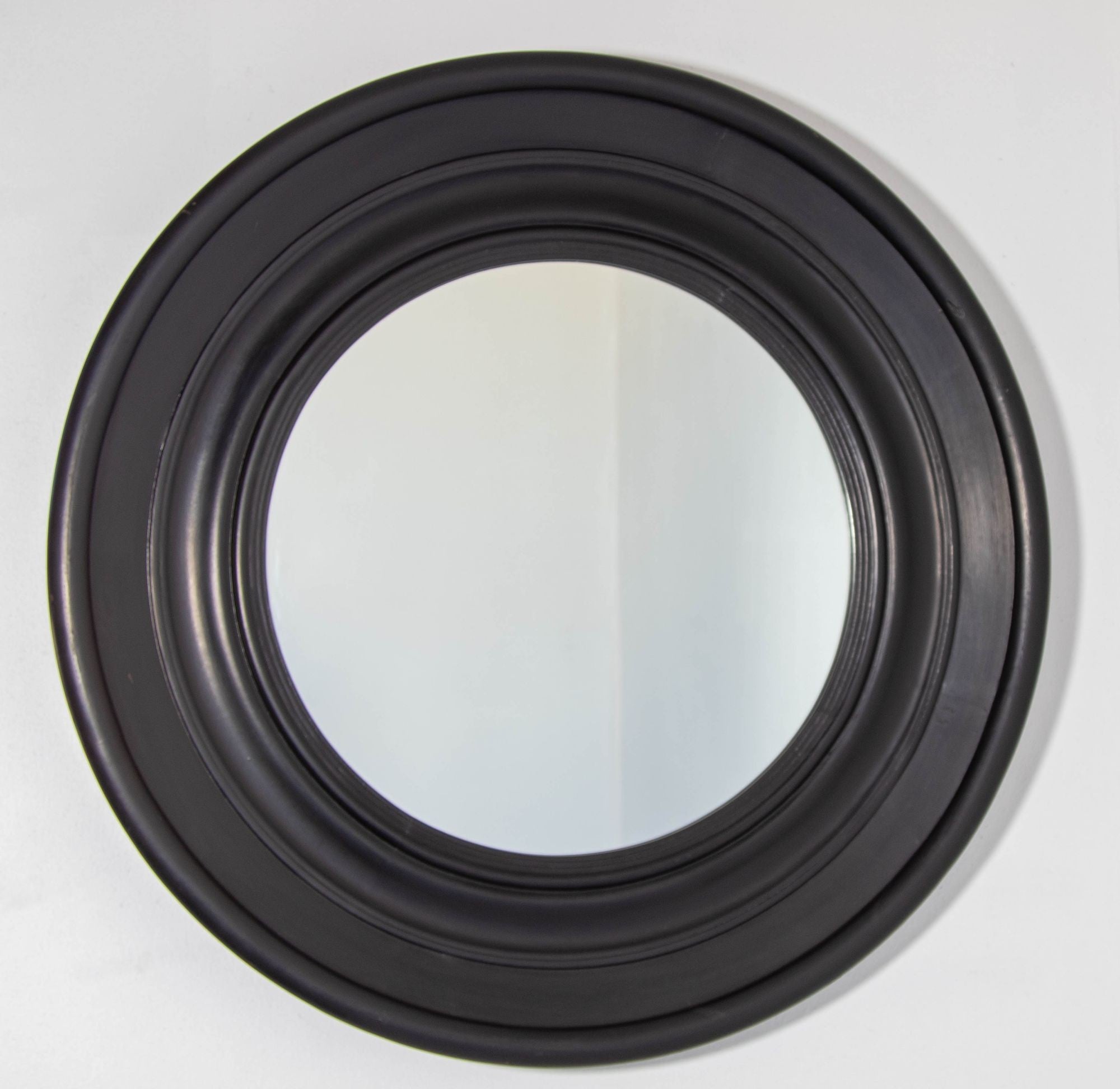 Modern Orbis Bevelled Black Tinted Round Frameless Mirror Velvet ...