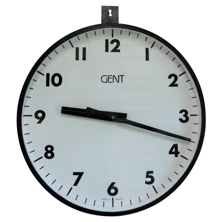 Large Round Dial Wall Clock For Sale at 1stDibs