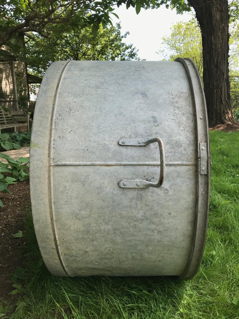 Large Round French Galvanized Tub Planter or Fountain at 1stDibs ...