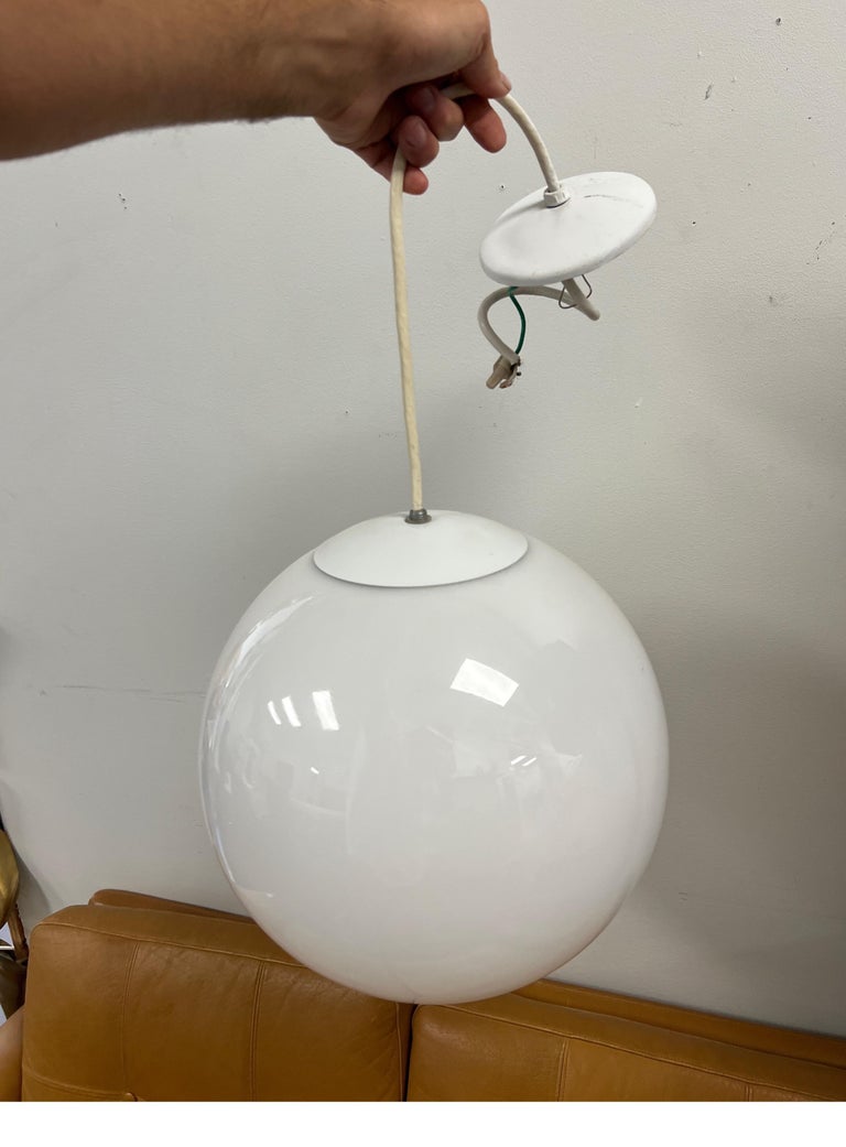 Large Round Glass Globe Presco Light Chandelier Pendant Mid-Century ...
