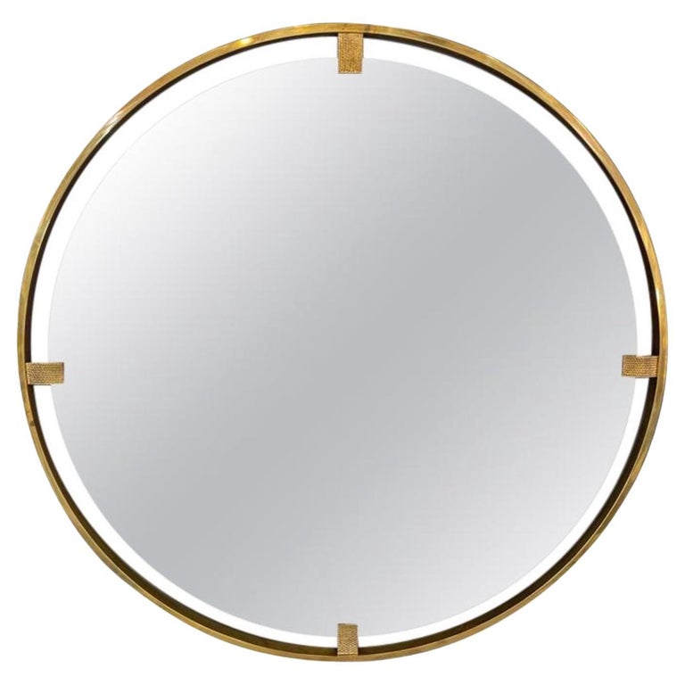 Large Round Mirror, circa 1980 For Sale at 1stDibs