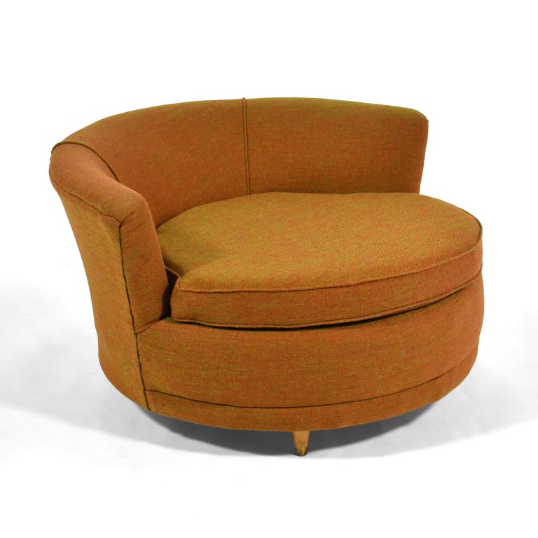 Large Round Parlor Chair by Howard For Sale at 1stDibs