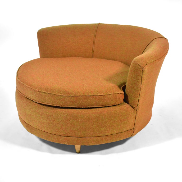 Large Round Parlor Chair by Howard For Sale at 1stDibs