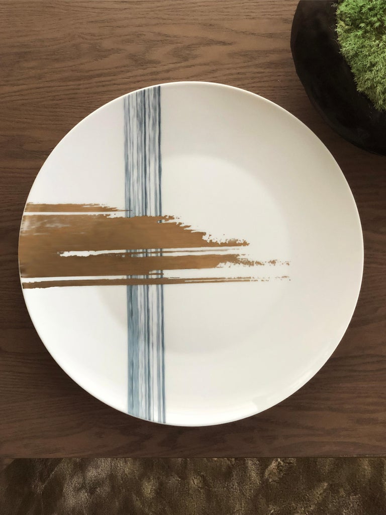 Large Round Serving Plate Artisan Brush André Fu Living Tableware New ...