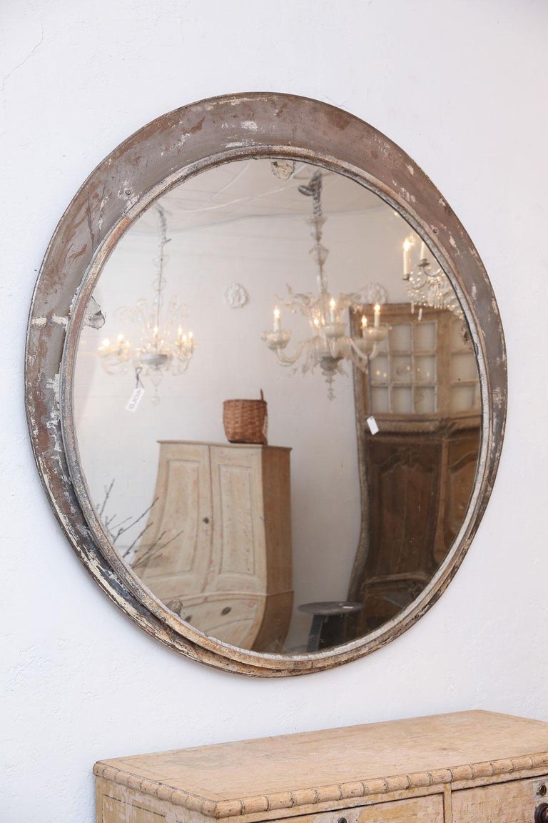Large Round Train Station Mirror at 1stDibs | style mirror station ...