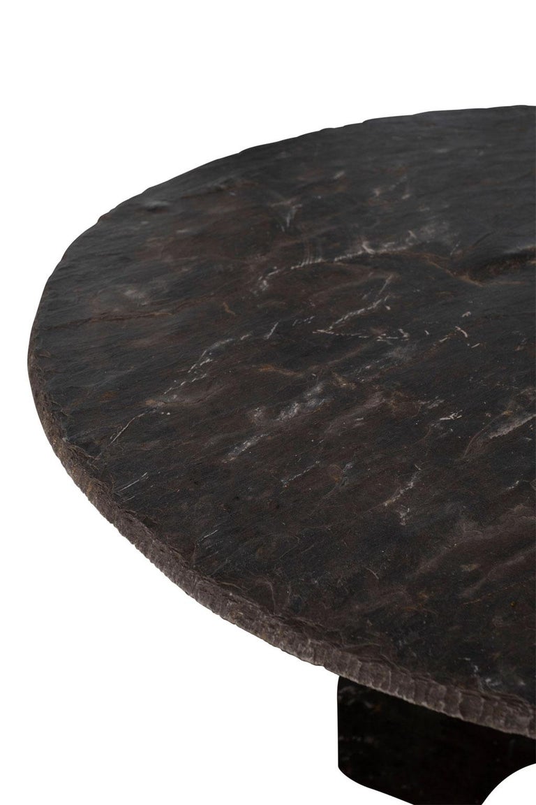 Large Round Vintage Slate Table at 1stDibs