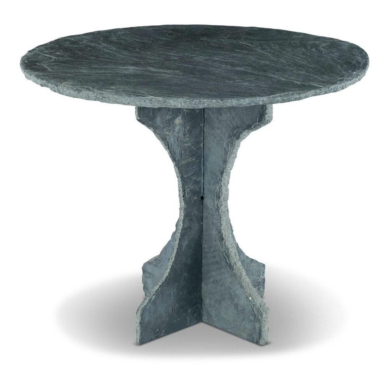 Large Round Vintage Slate Table For Sale at 1stDibs