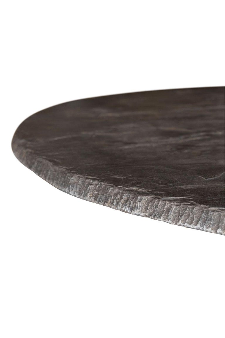 Large Round Vintage Slate Table at 1stDibs