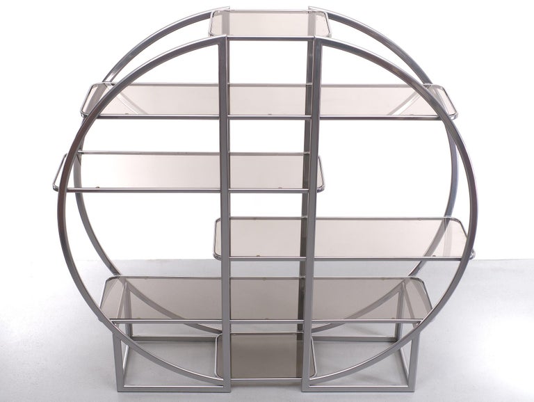 Large Round Vitrine Hollywood Regency, 1970s For Sale at 1stDibs