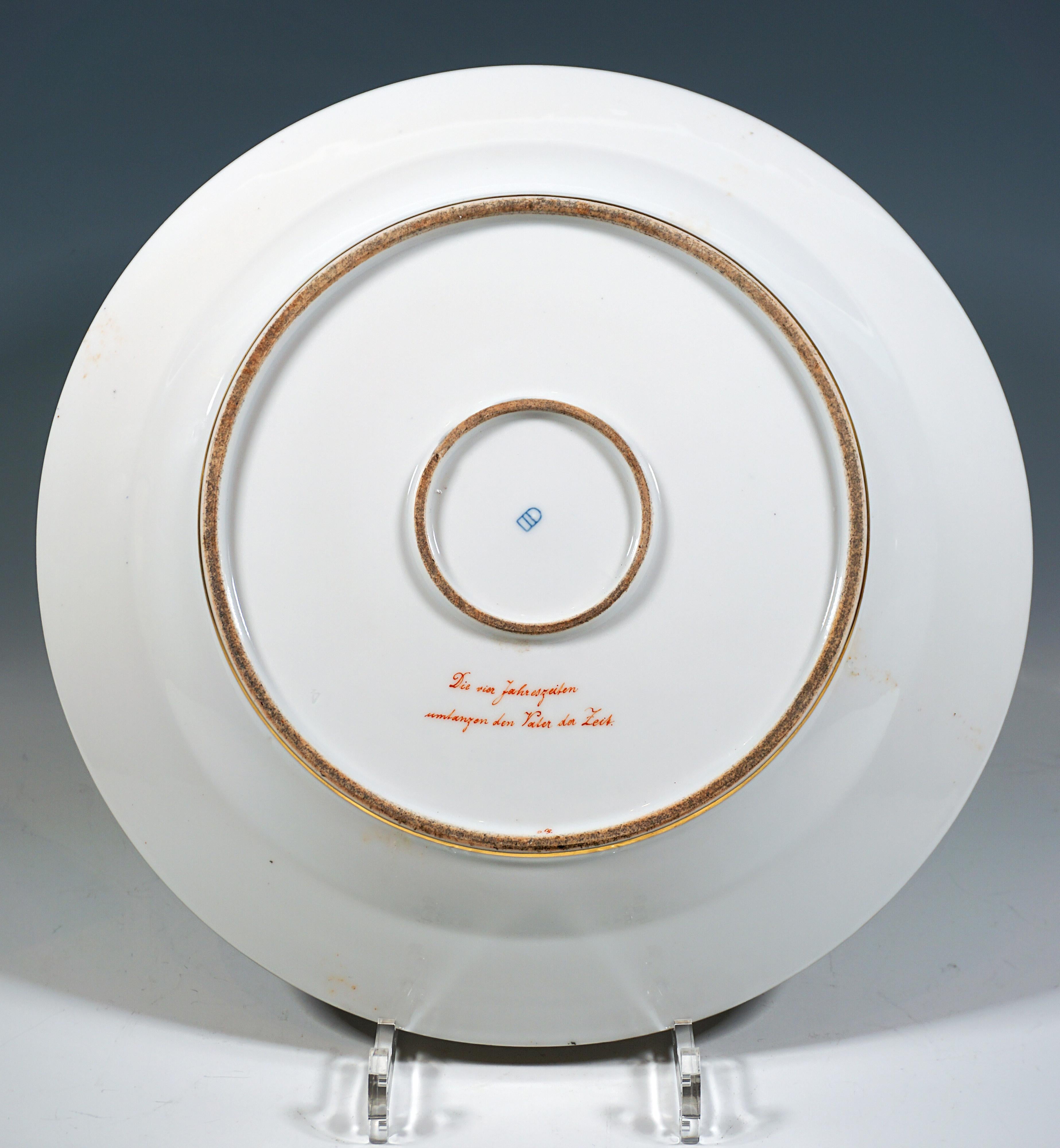 Large Royal Vienna Picture Plate 'Four Seasons With Father Of Time ...