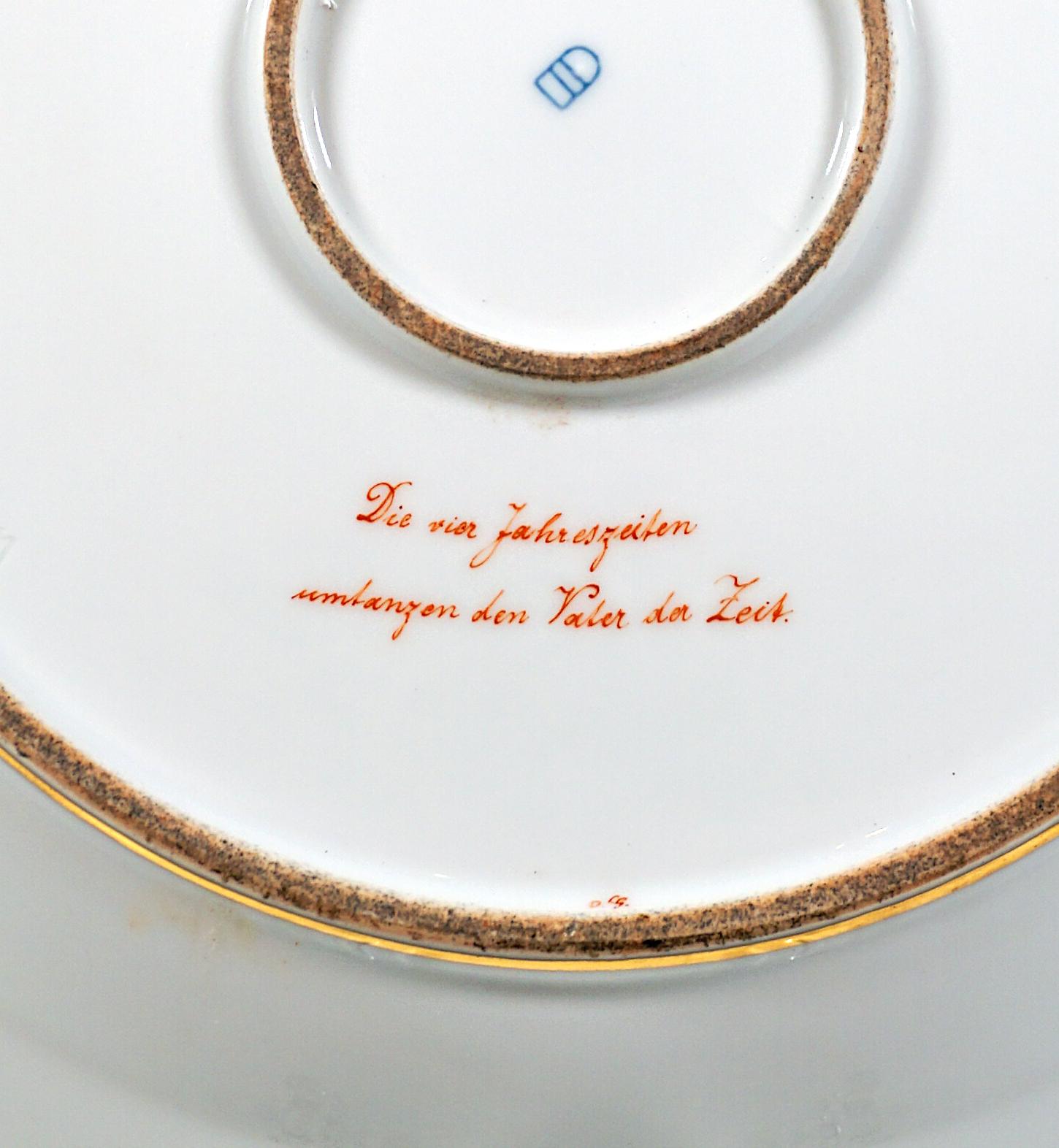 Large Royal Vienna Picture Plate 'Four Seasons With Father Of Time ...