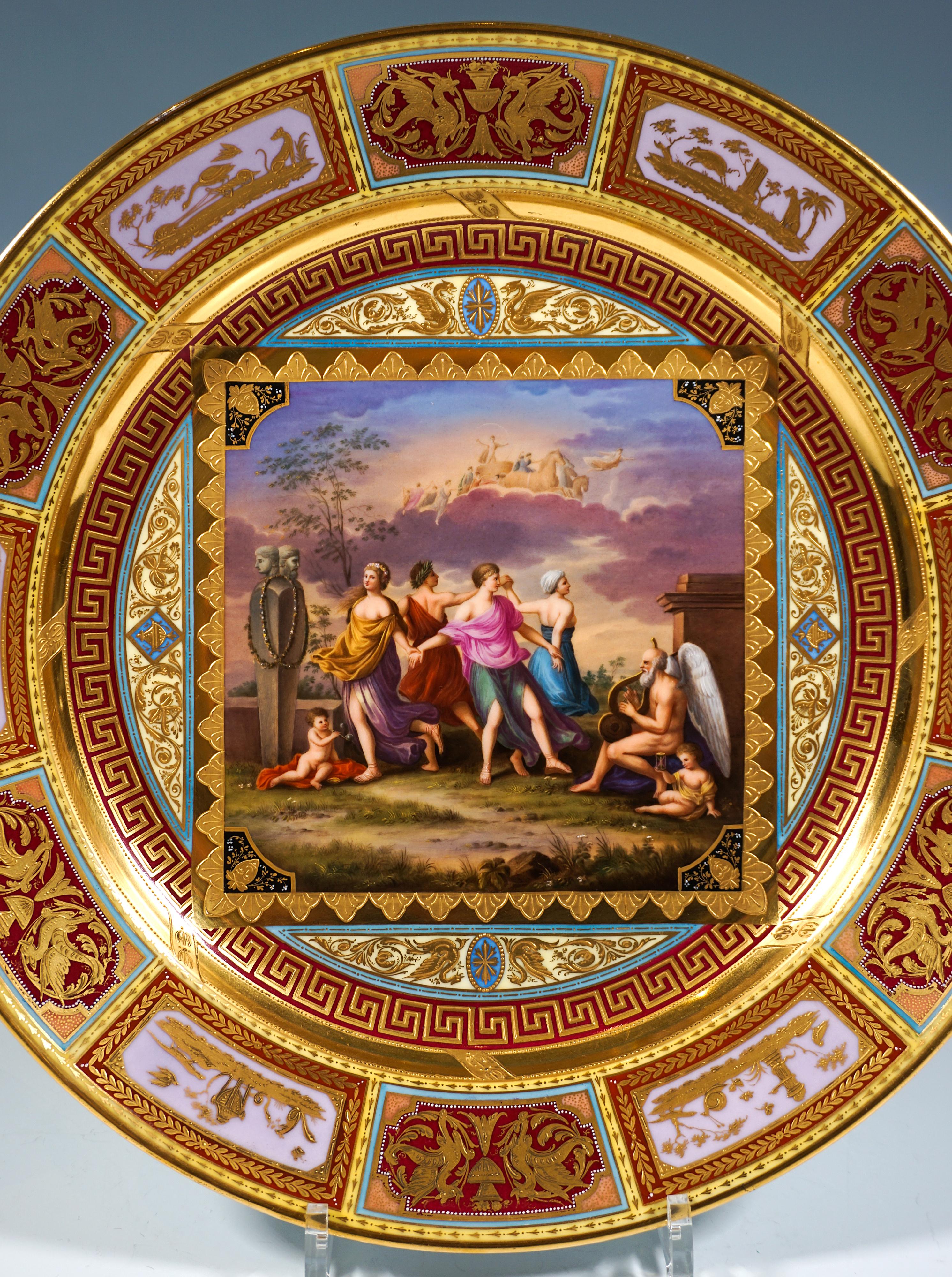 Large Royal Vienna Picture Plate 'Four Seasons With Father Of Time ...