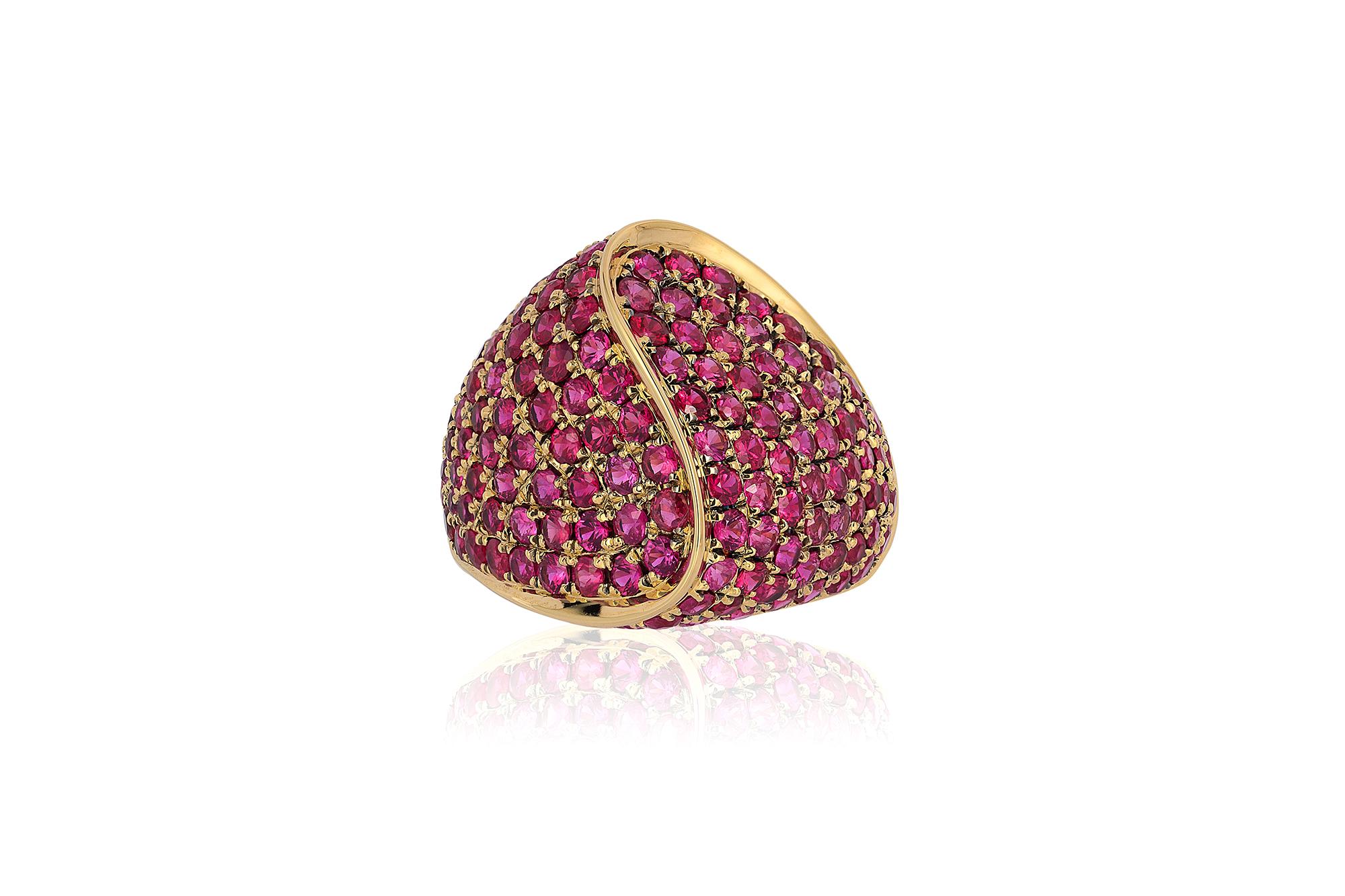 Goshwara Large Ruby Pave Ring at 1stDibs | pave ruby ring, huge ruby ...