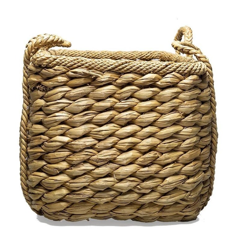 Large Rush Basket with Handles For Sale at 1stDibs