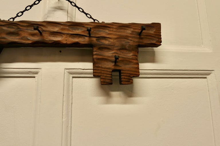 Large Rustic Cedar Wood Key Hanging Rack For Sale at 1stDibs