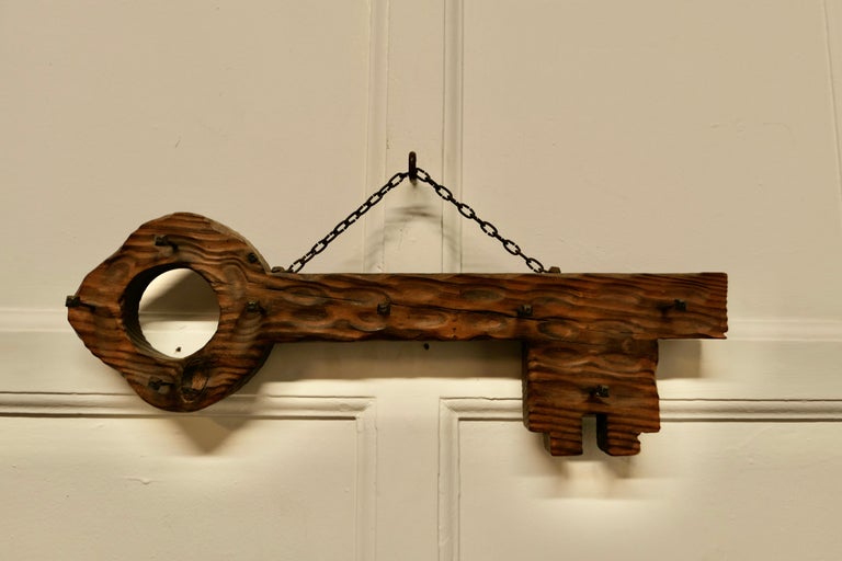 Large Rustic Cedar Wood Key Hanging Rack For Sale at 1stDibs