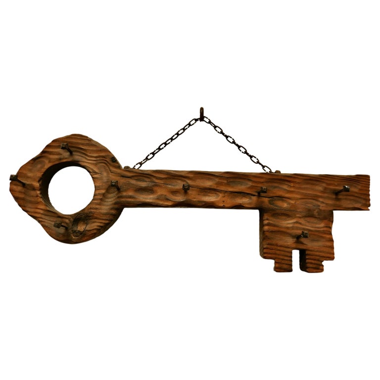 Large Rustic Cedar Wood Key Hanging Rack For Sale at 1stDibs