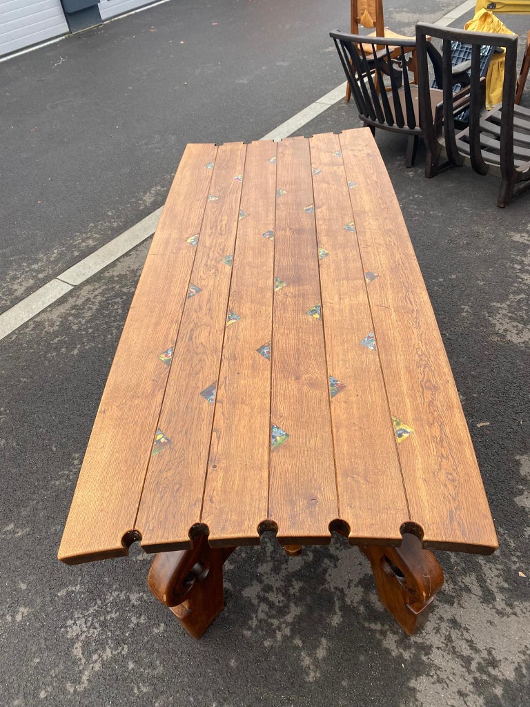 Large Rustic Neo Table in Oak, circa 1950/1960 For Sale at 1stDibs