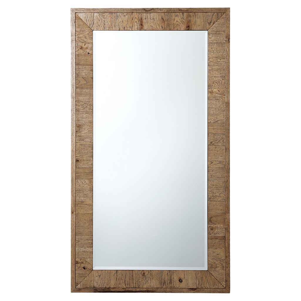 Large Rustic Oak Mirror For Sale at 1stDibs