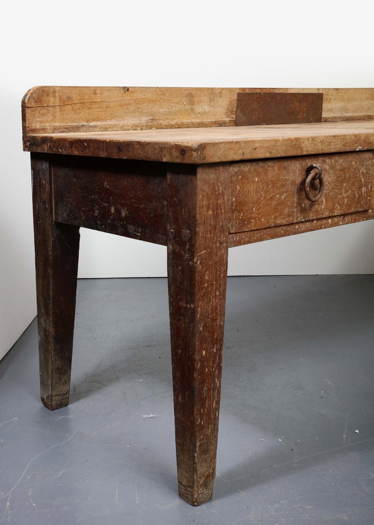 Large Rustic Oak Work Table, France, 19th Century For Sale at 1stDibs