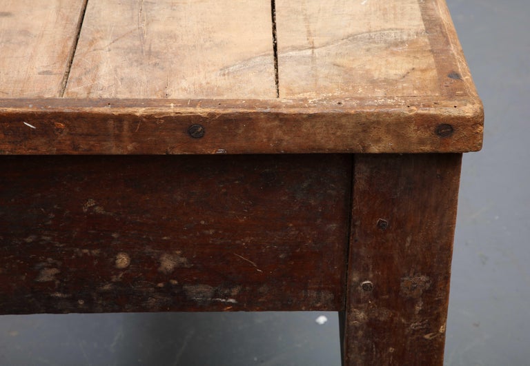 Large Rustic Oak Work Table, France, 19th Century For Sale at 1stDibs