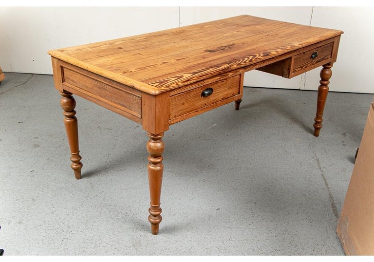Large Rustic Pine Farm Table/ Desk at 1stDibs | rustic pine desk, large ...