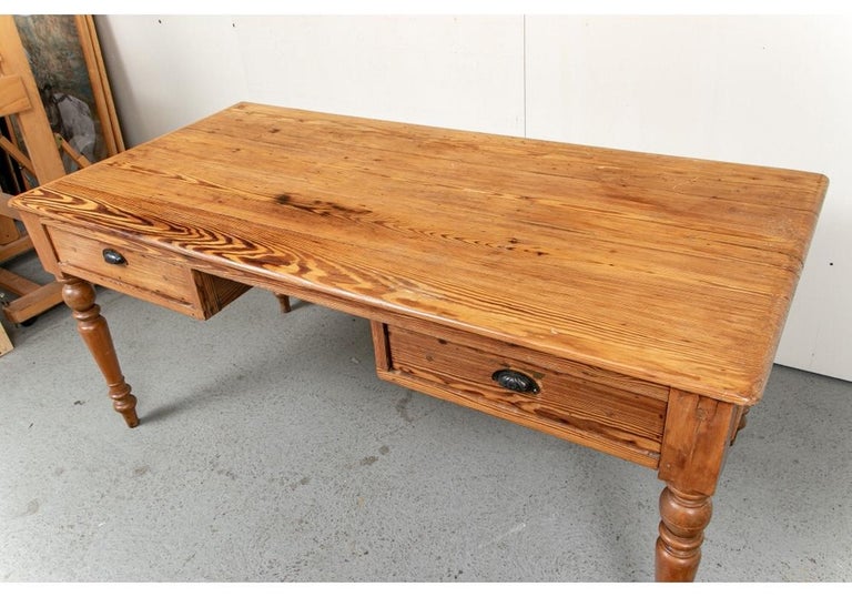 Large Rustic Pine Farm Table/ Desk at 1stDibs | rustic pine desk, large ...