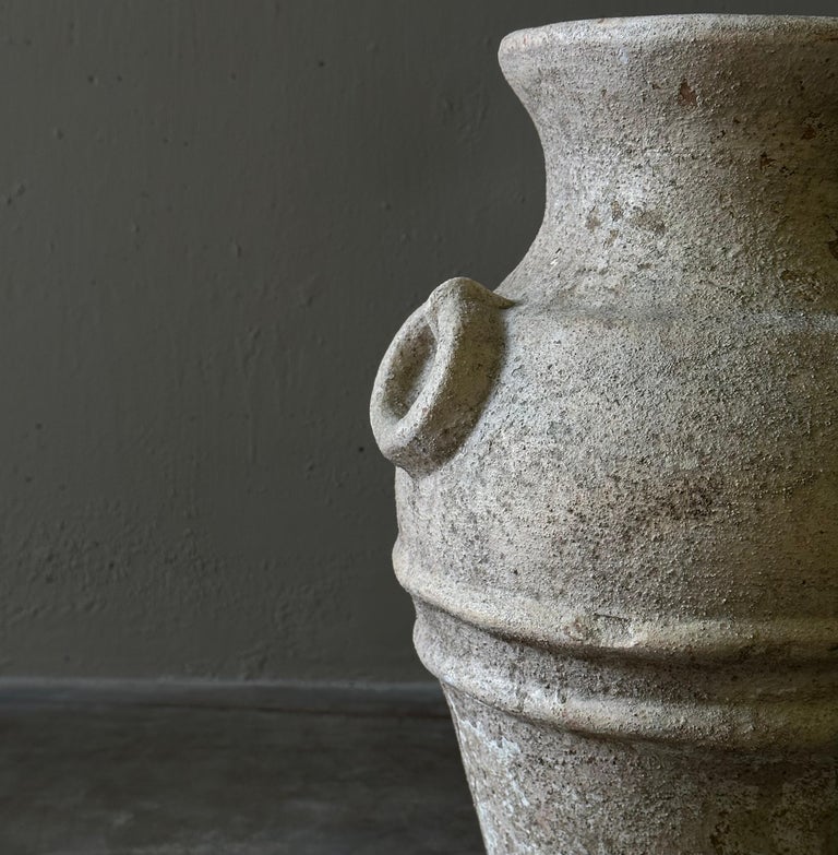 Large Rustic Stoneware Vase For Sale at 1stDibs