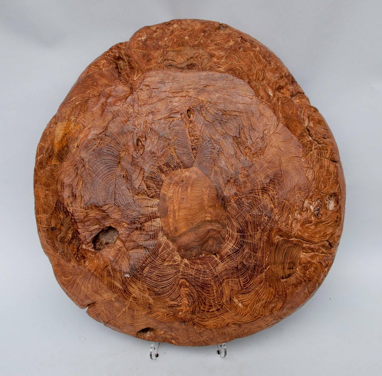 Large Rustic Teak Bowl Fashioned from an Old Mortar, Java, Late 20th ...