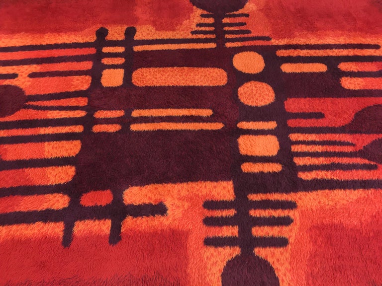 Large Rya Rug by Ege Taeppper, Denmark at 1stDibs
