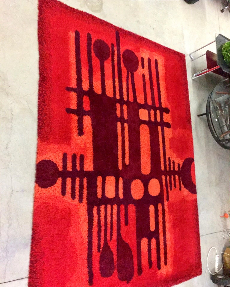 Large Rya Rug by Ege Taeppper, Denmark at 1stDibs