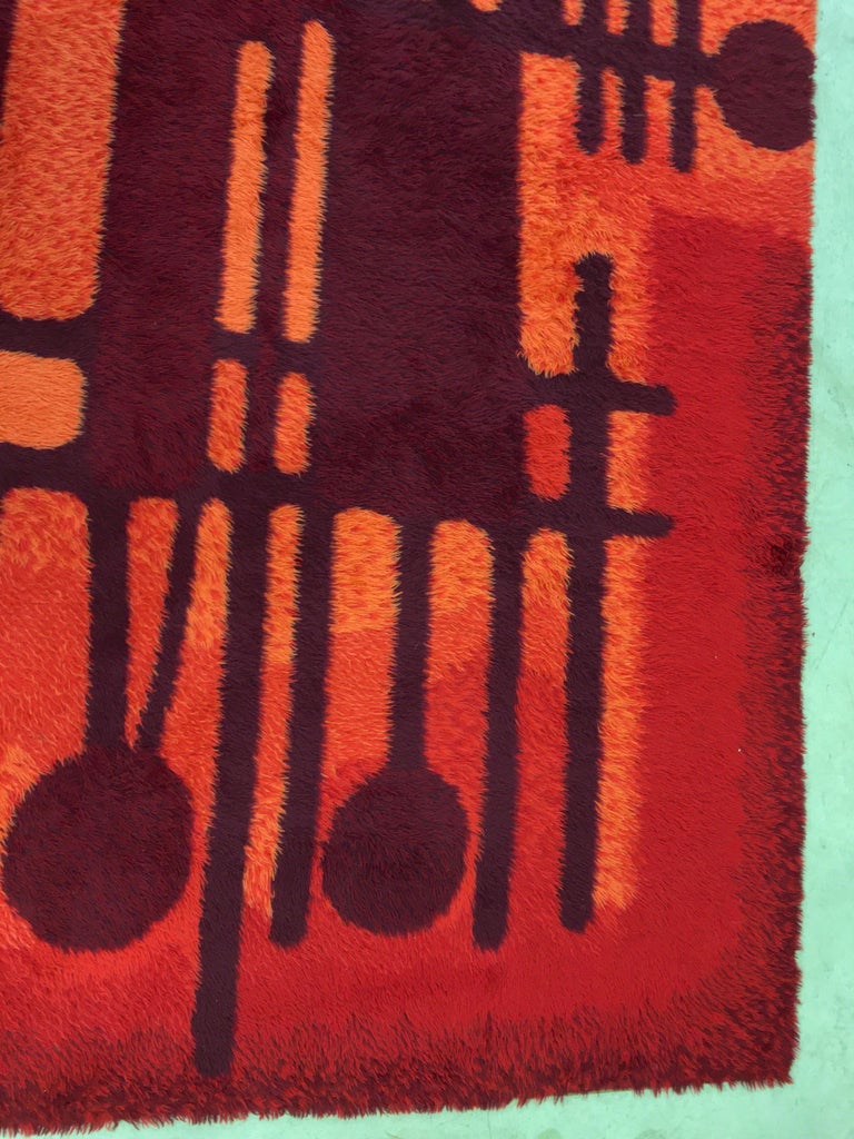 Large Rya Rug by Ege Taeppper, Denmark at 1stDibs