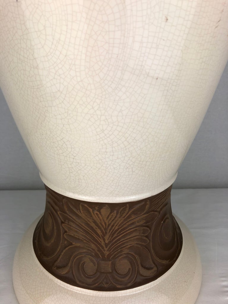 Large Saint Clement Art Deco Crackle Ceramic Vase, circa 1930s For Sale ...
