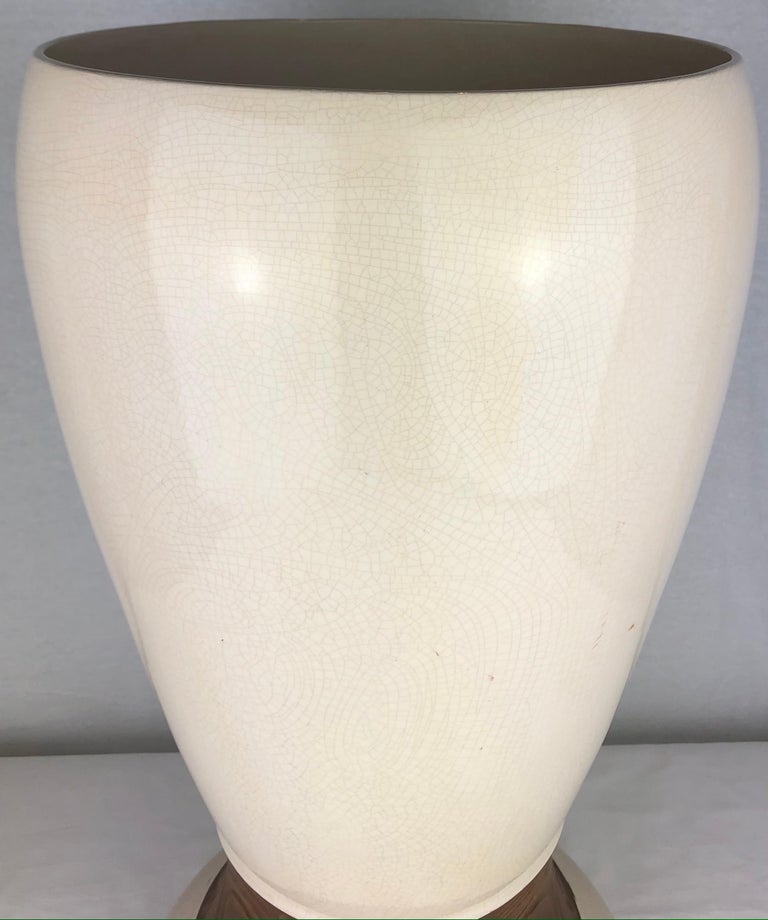 Large Saint Clement Art Deco Crackle Ceramic Vase, circa 1930s For Sale ...