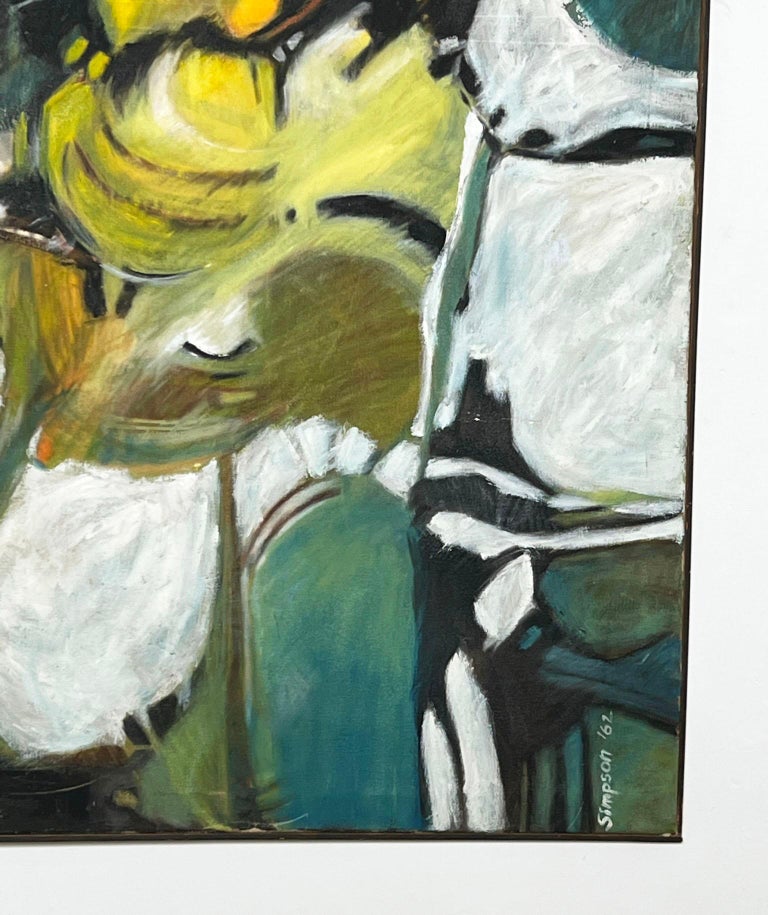Large Scale Abstract Expressionist Oil Signed Simpson, D 1962 For Sale ...