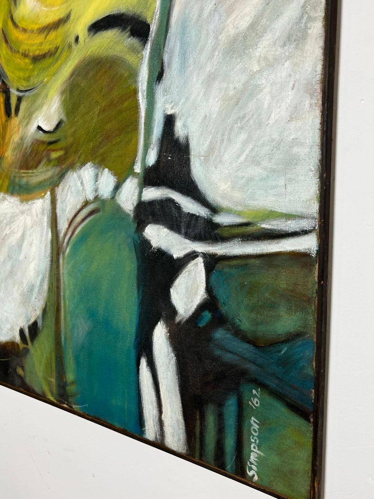 Large Scale Abstract Expressionist Oil Signed Simpson, D 1962 For Sale ...