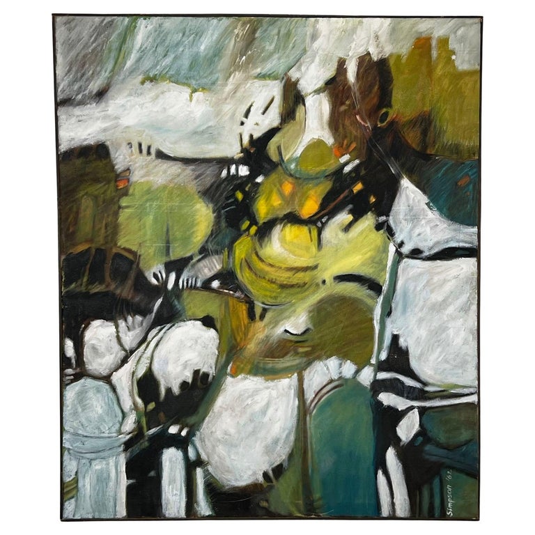 Large Scale Abstract Expressionist Oil Signed Simpson, D 1962 For Sale ...