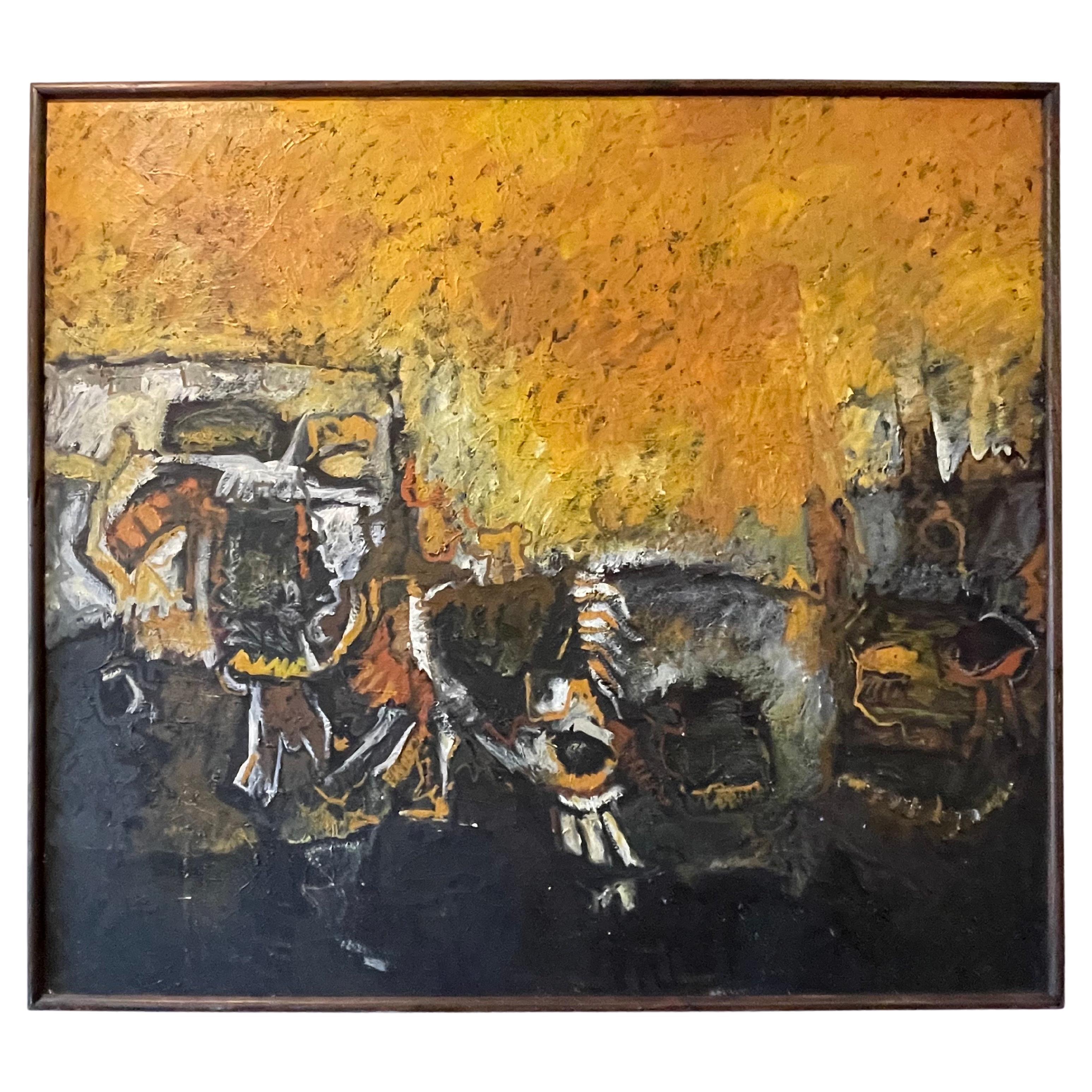 Large Abstract Painting by R. J. Serrano For Sale at 1stDibs